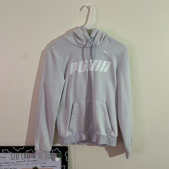 Puma | Jackets & Coats | Puma Light Blue Hoodie | Poshmark
